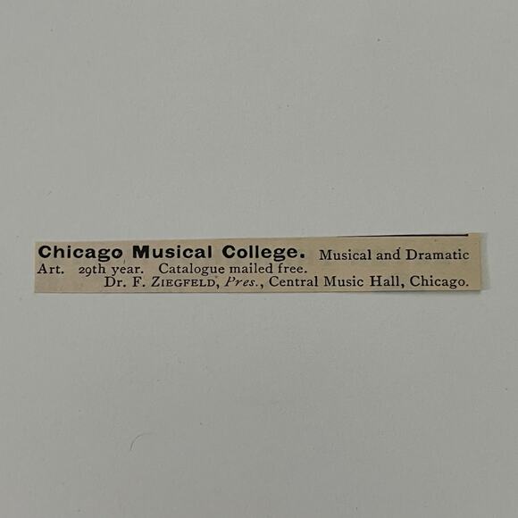 None and/or Unknown | Other | Chicago Musical College Musical Dramatic ...